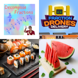 Free Educational Games: Decompose A Fraction Using Pictorial Models 4 ...